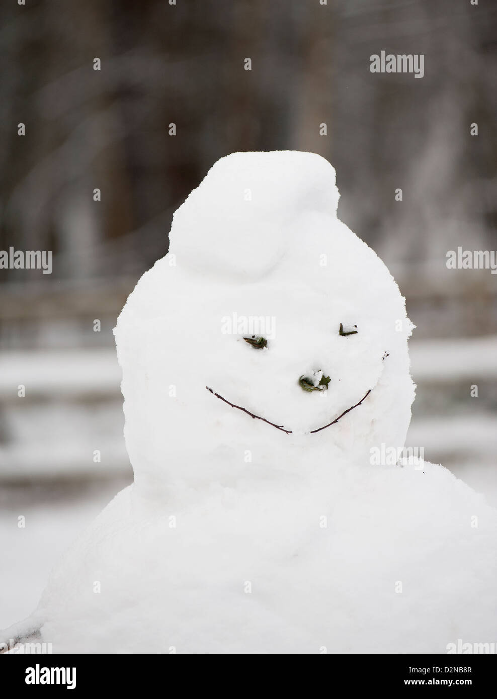 A smiling snowman Stock Photo - Alamy