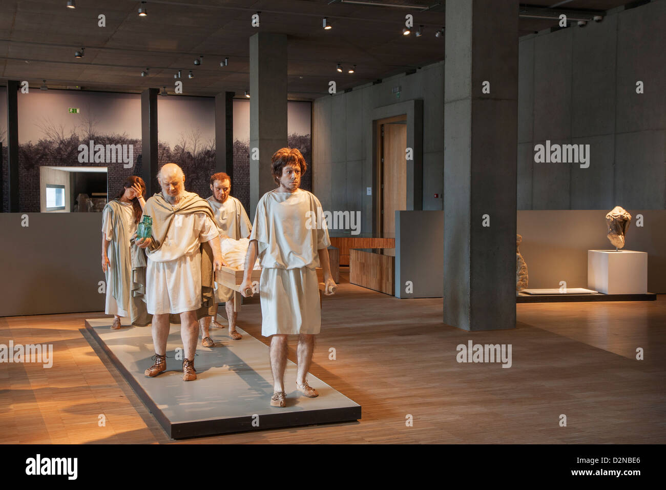 Roman figures on display at the Gallo-Roman Museum at Tongeren, Belgium ...