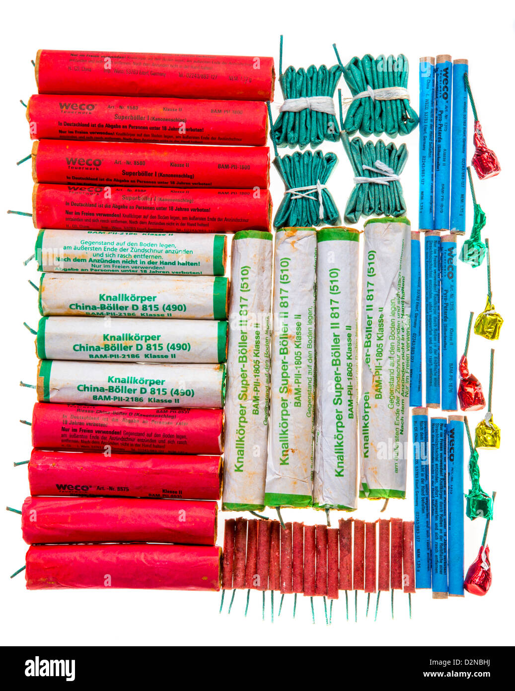 Different types of fireworks, cracker, banger Stock Photo - Alamy