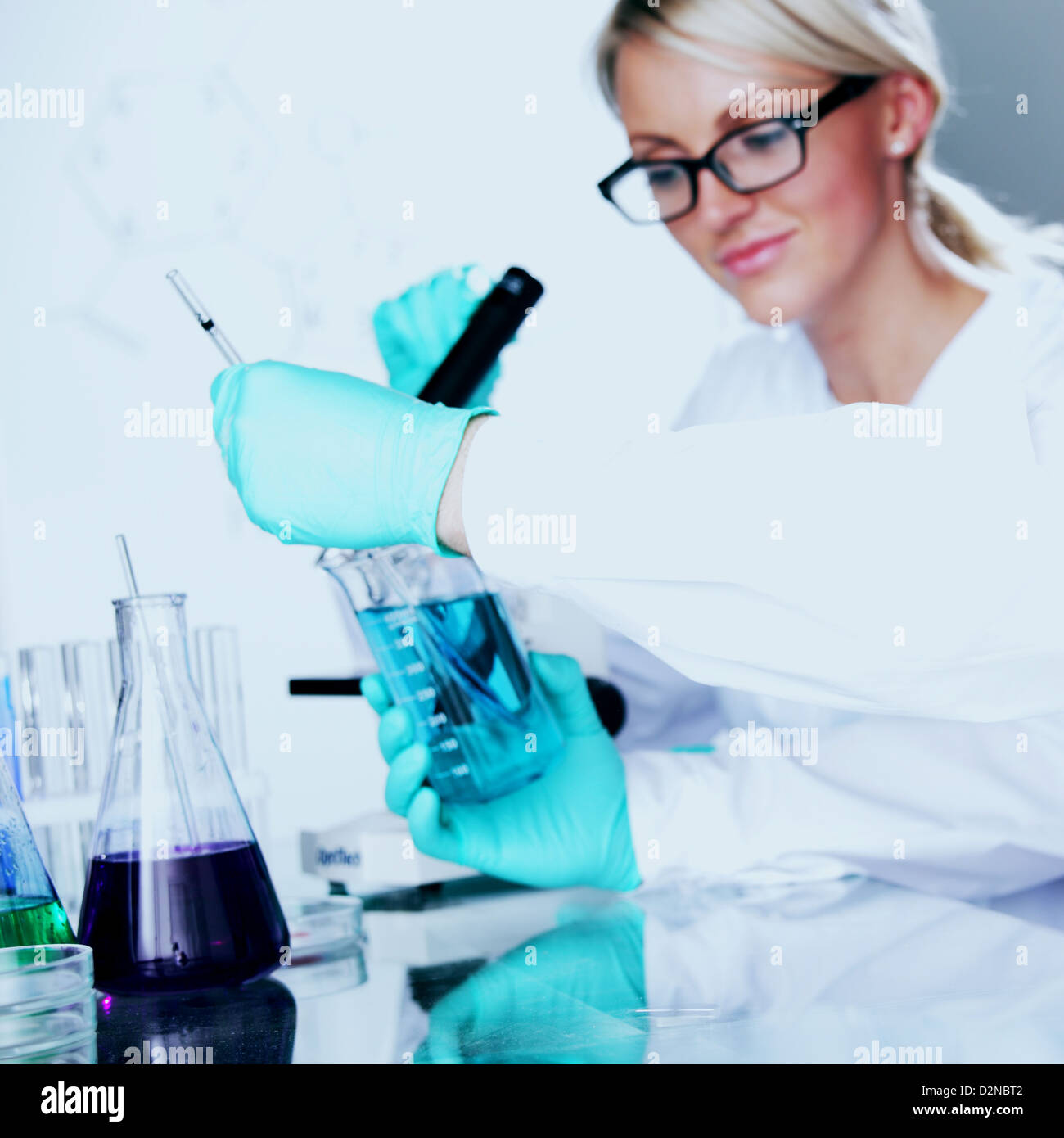 two scientist in chemical lab conducting experiments Stock Photo - Alamy