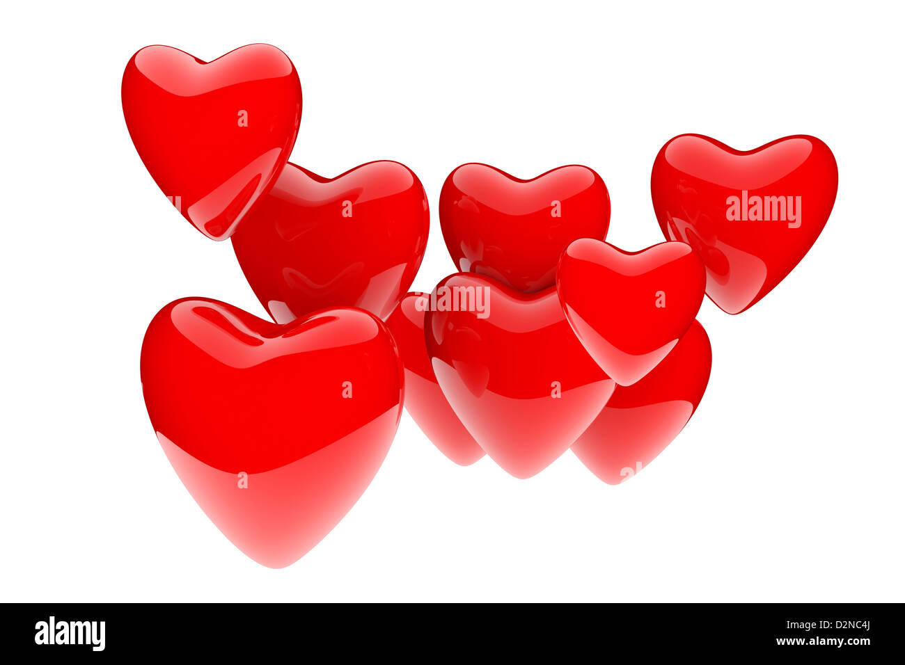 Valentine's Day Red Hearts (3D render Stock Photo - Alamy