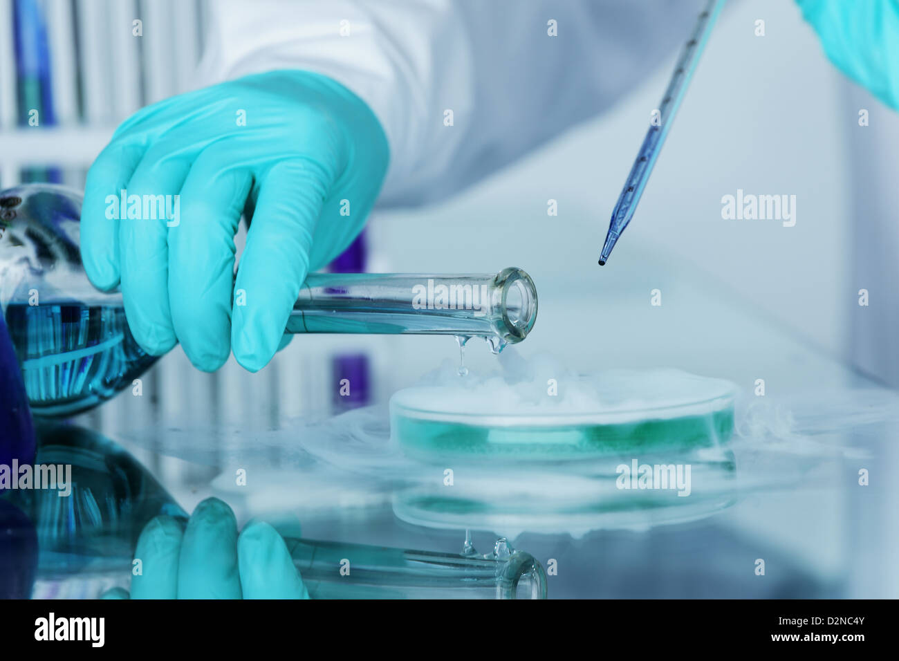 chemical experiment macro close up Stock Photo - Alamy
