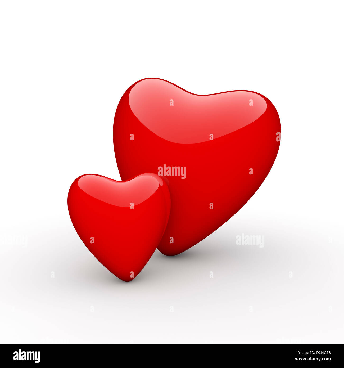 Valentine's Day Red Hearts (3D render Stock Photo - Alamy