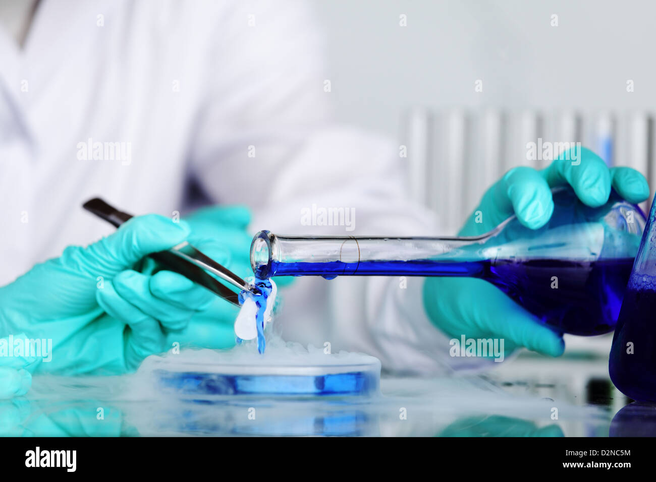 chemical experiment macro close up Stock Photo - Alamy