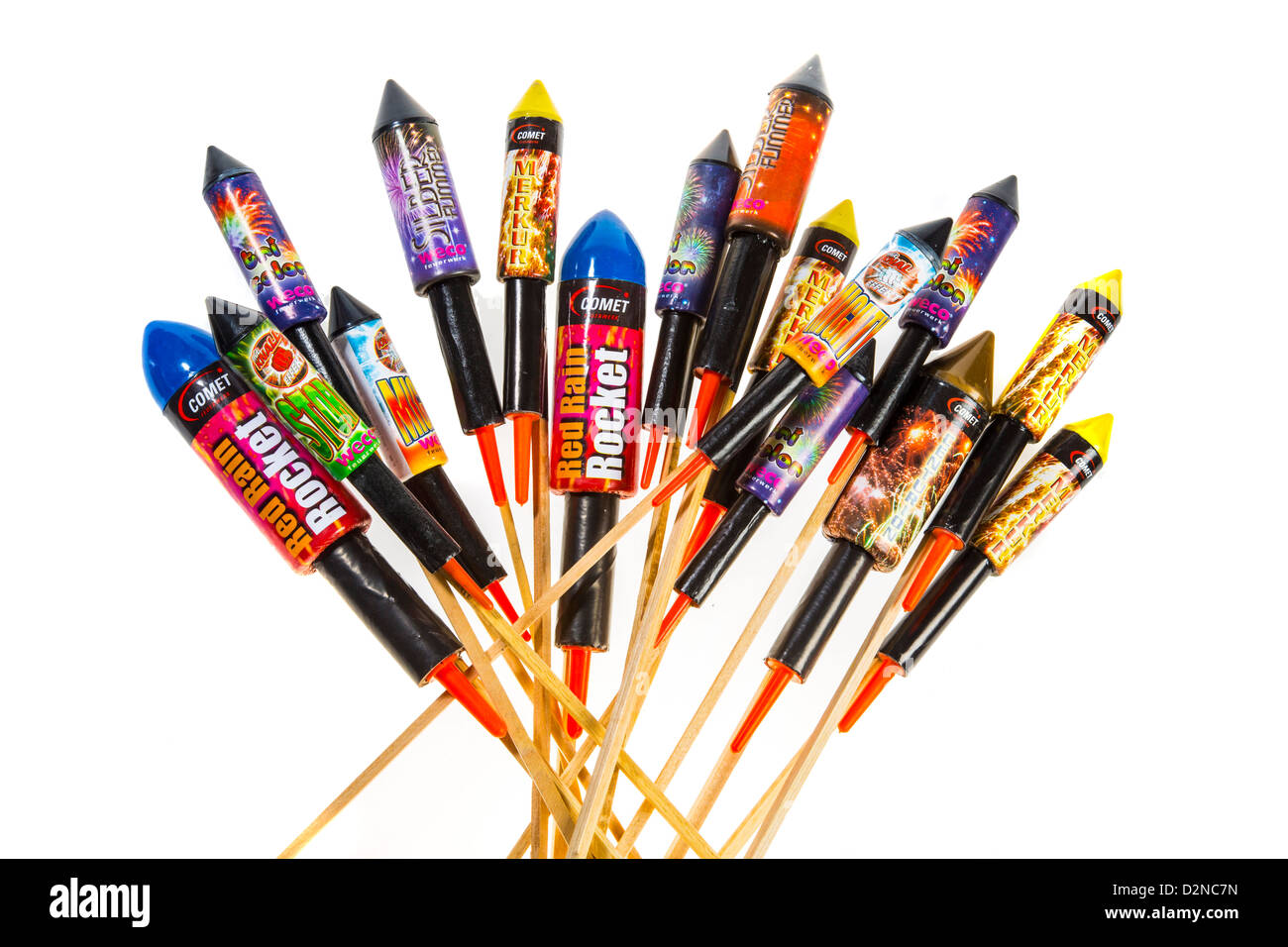 Different types of firework rockets, missiles Stock Photo - Alamy