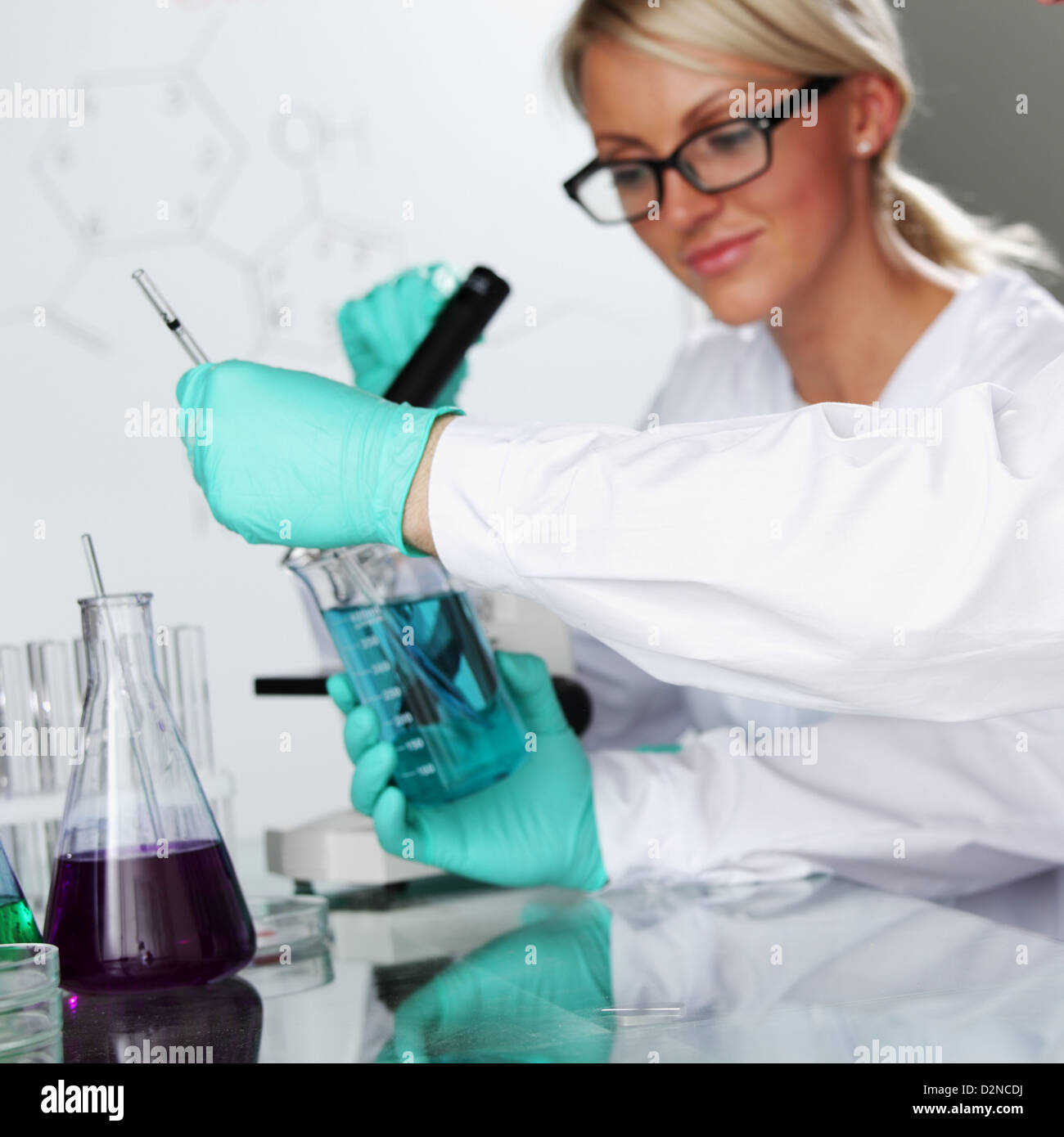 two scientist in chemical lab conducting experiments Stock Photo - Alamy