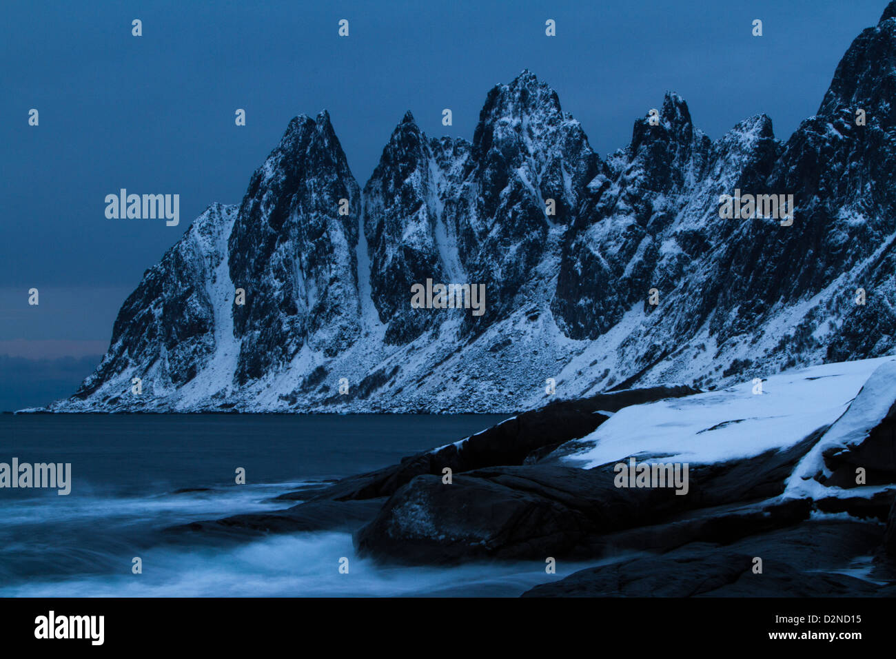 Landscape Norway Winter arctic landscape cloudy fjord ice mountain sea ...
