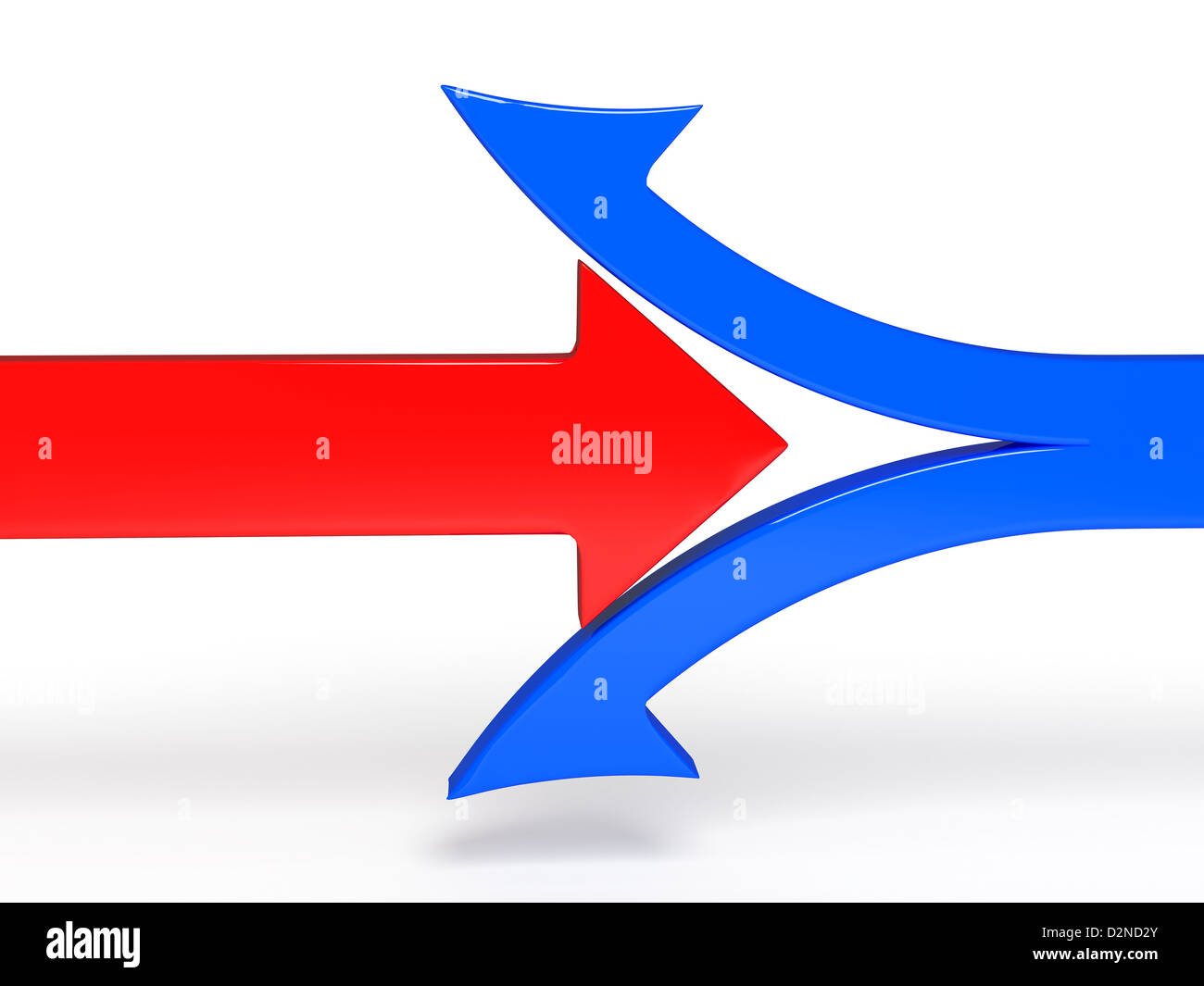 3d illustration of breaking boundary red arrow Stock Photo - Alamy