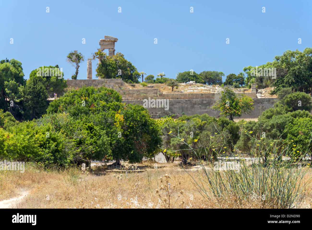 The Acropolis of Rhodes, "Temple of Apollo Stock Photo - Alamy