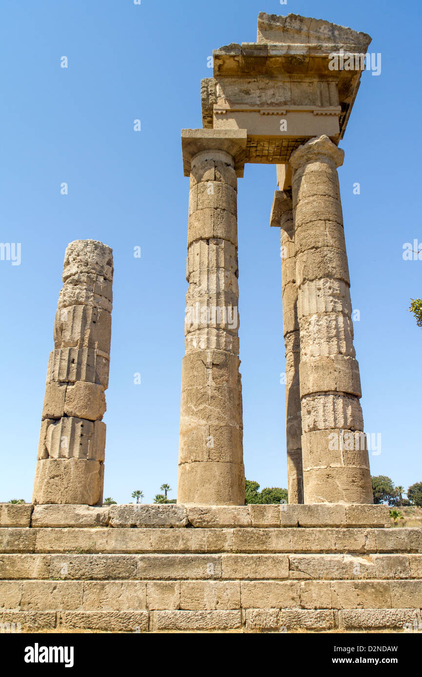 The Acropolis of Rhodes, "Temple of Apollo Stock Photo - Alamy