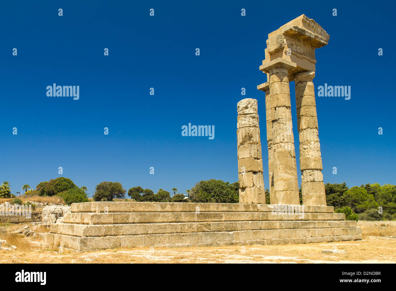 The Acropolis of Rhodes, "Temple of Apollo Stock Photo - Alamy