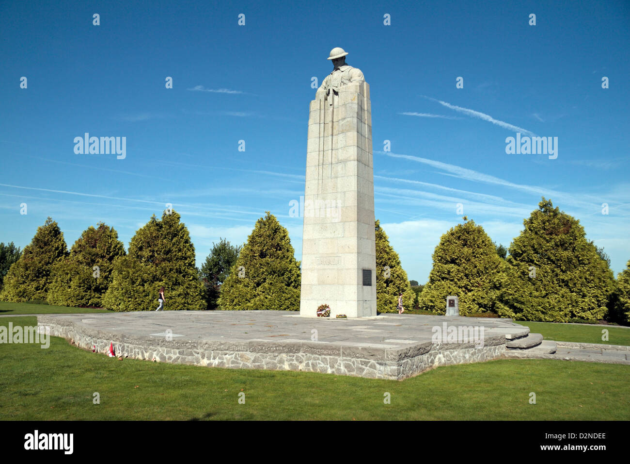 Mother and child visiting the Canadian Brooding Soldier memorial at ...