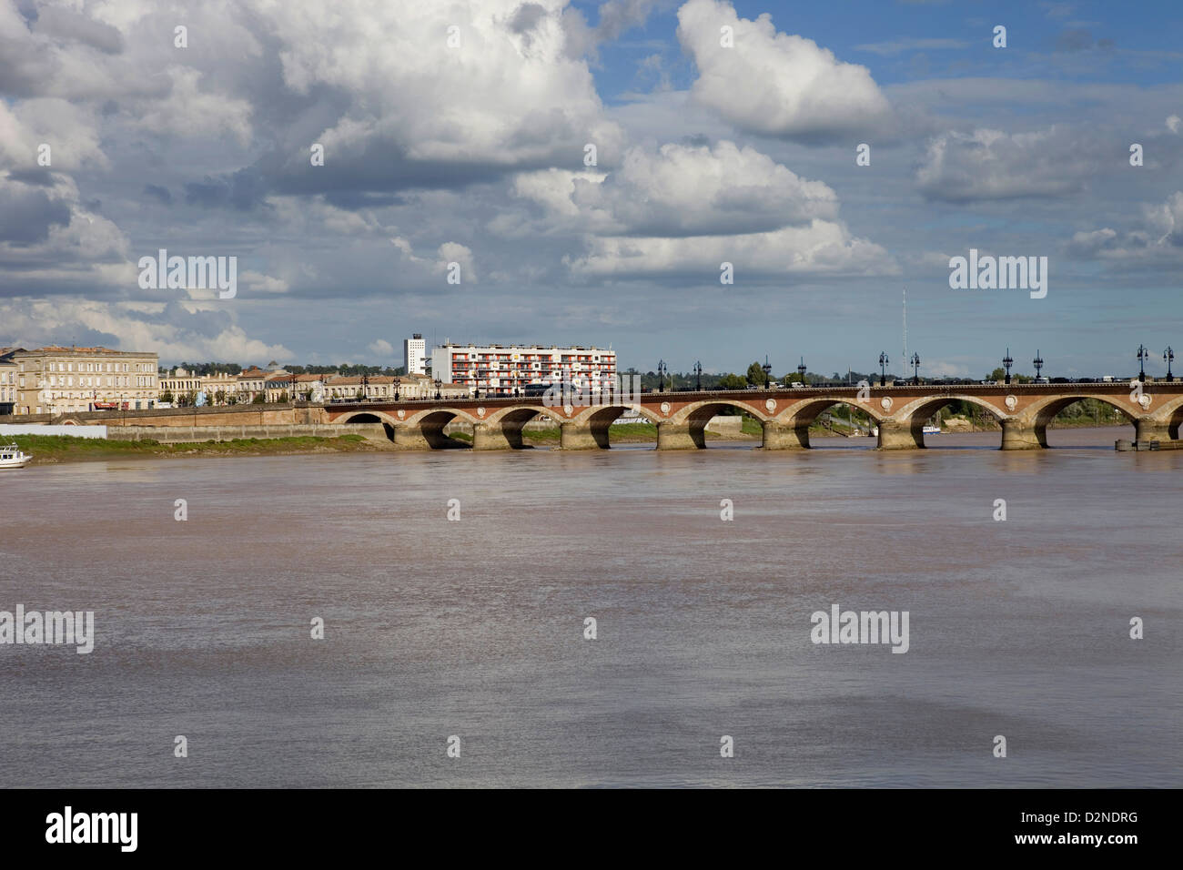 Famous bridge Pont de Pierre, Bordeaux, Aquitaine, France Stock Photo ...