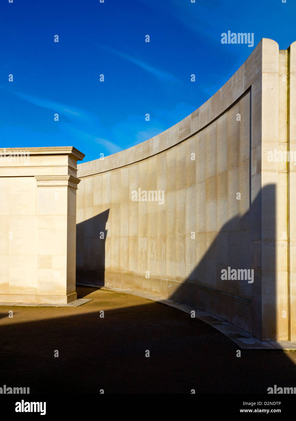 Wall of names of the British dead at Armed Forces Memorial area of ...