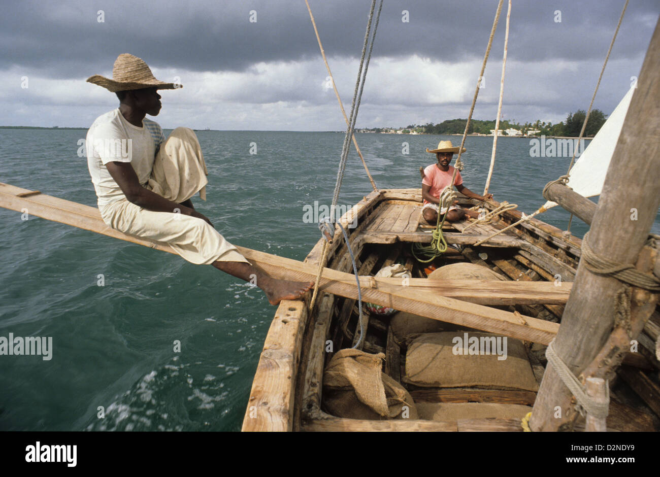 Fishermen near the land of Lamu in Kenya Stock Photo - Alamy