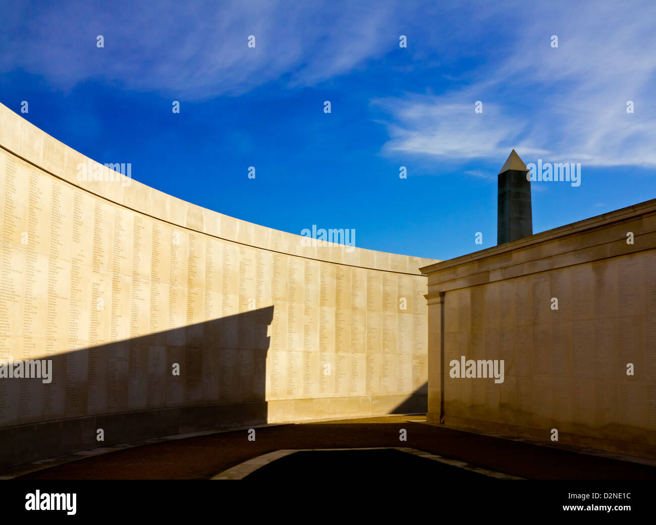 Wall of names of the British dead at Armed Forces Memorial area of ...