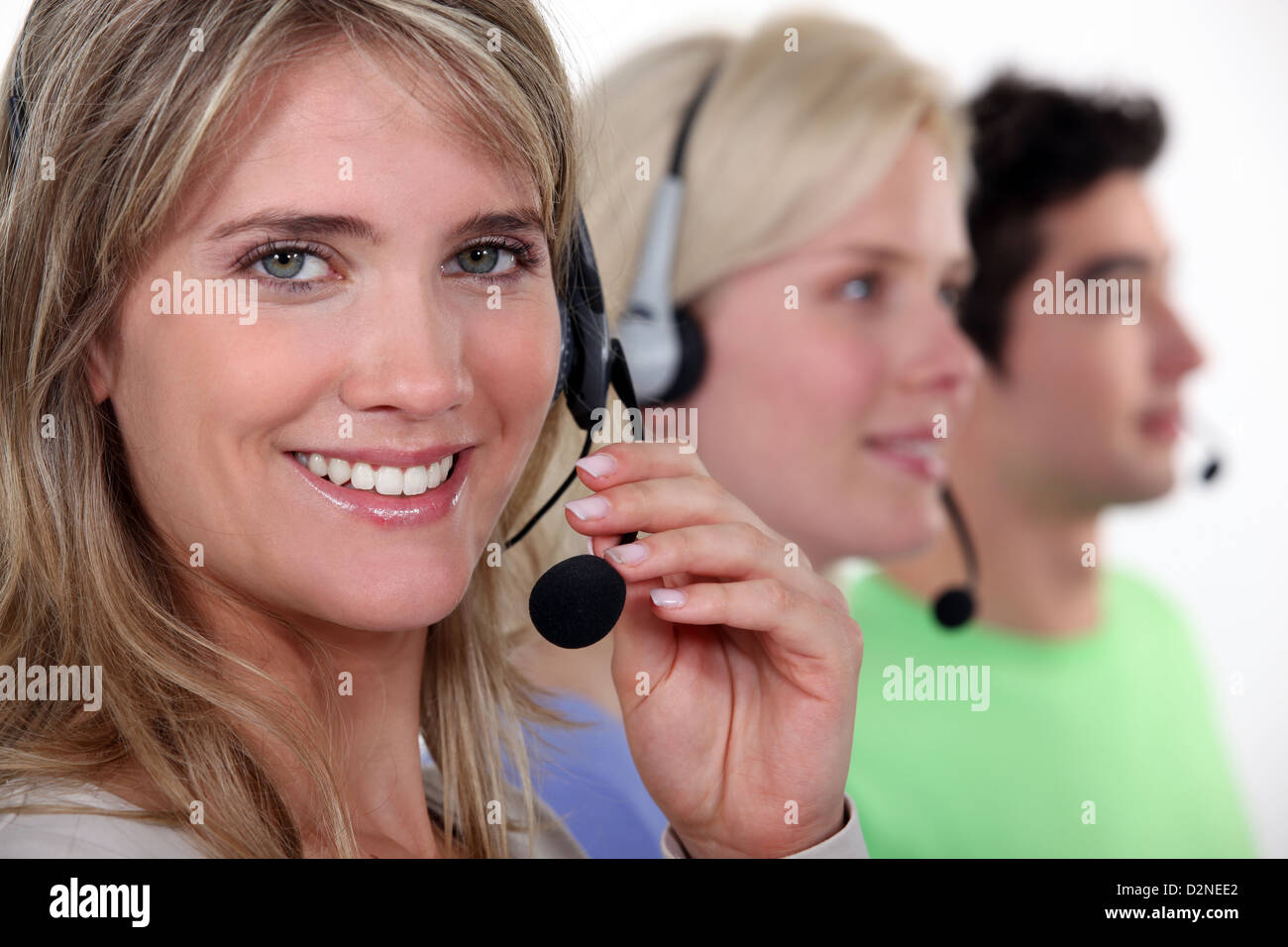people working in a call center Stock Photo - Alamy