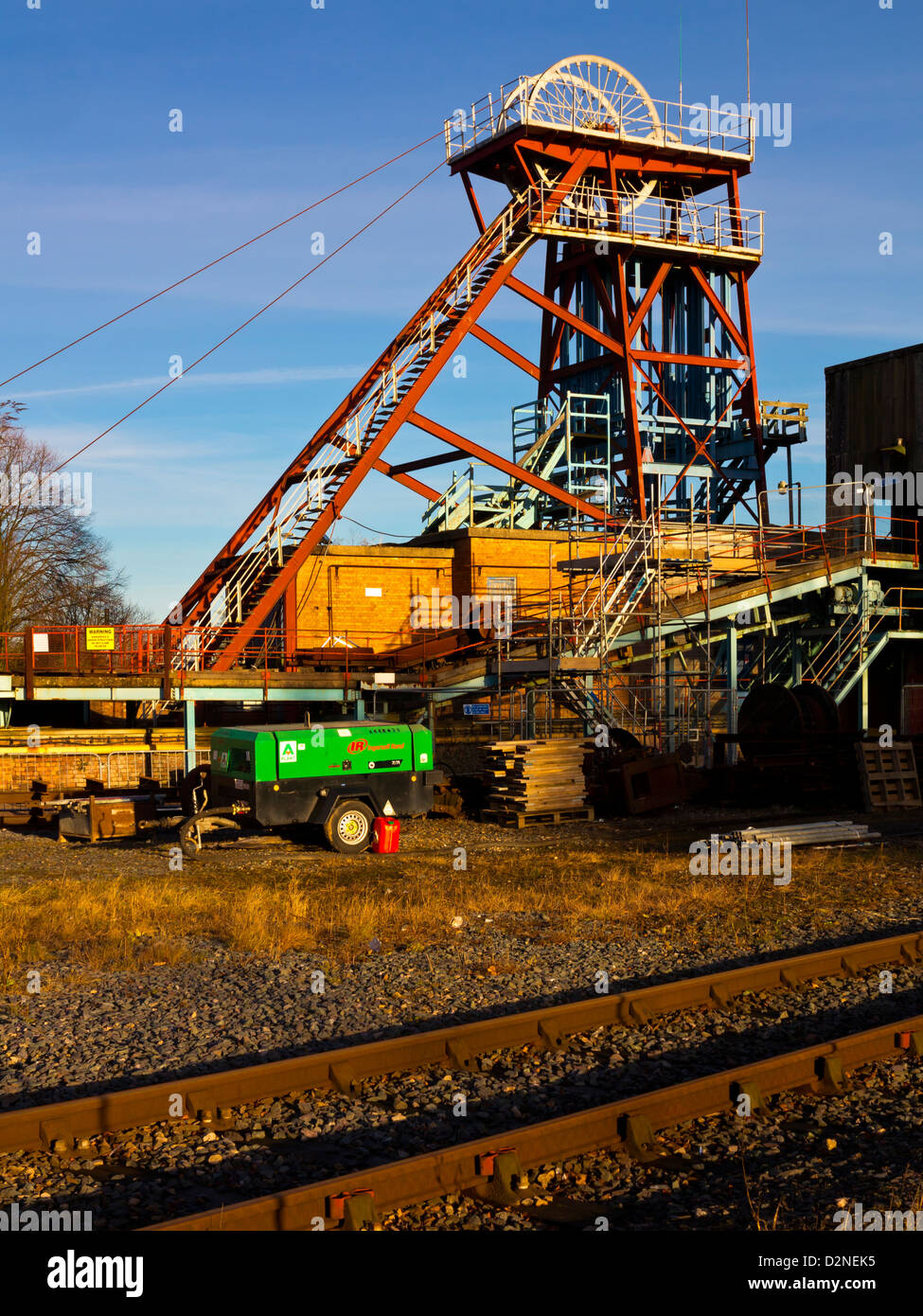 Winding wheel at Snibston colliery Coalville Leicestershire UK which ...