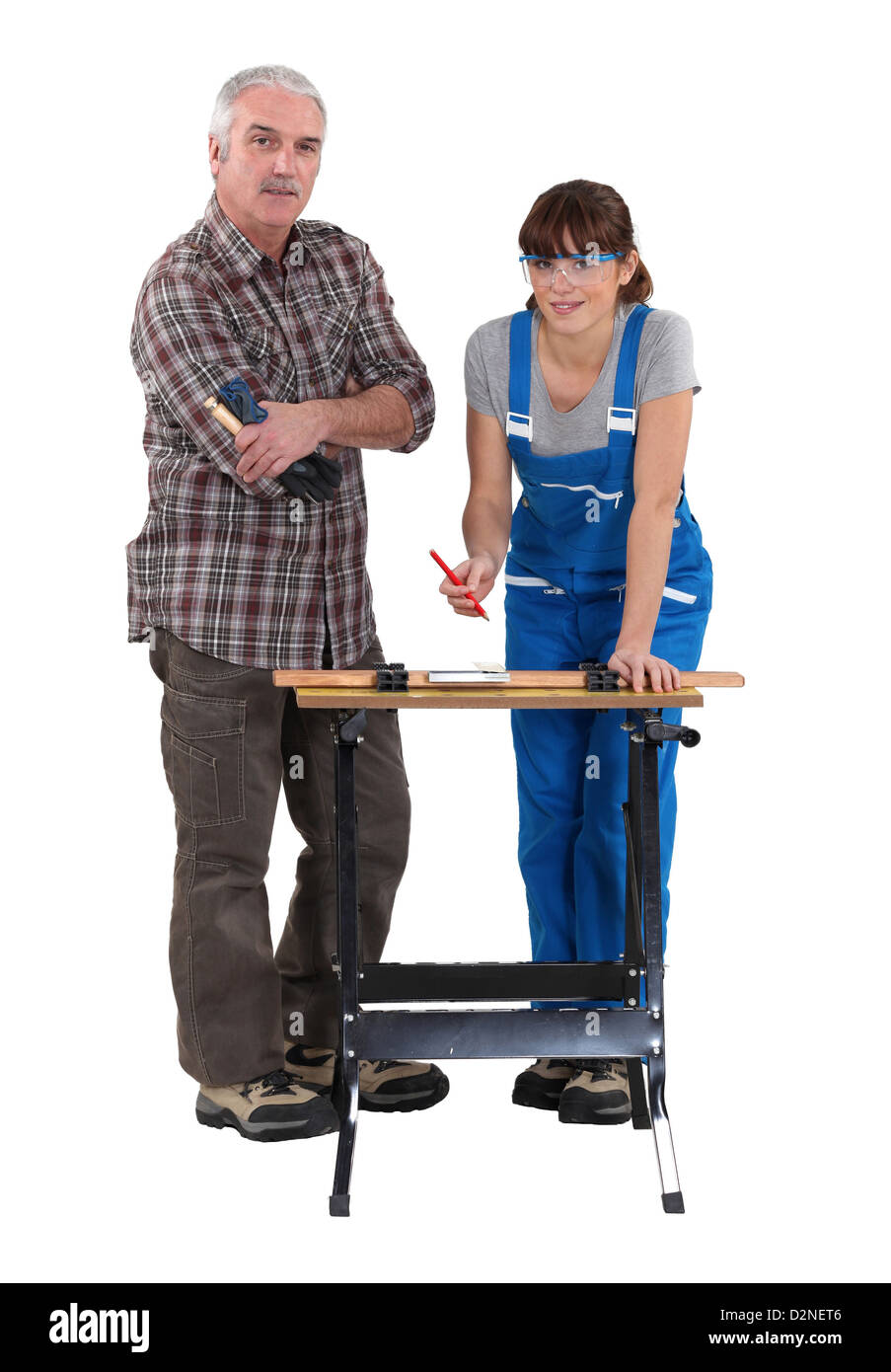 Female student carpenter Stock Photo - Alamy