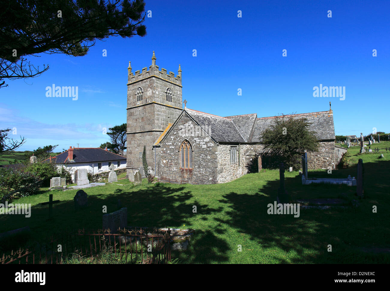 St Senara's church, Zennor village; Cornwall County; England; UK Stock ...