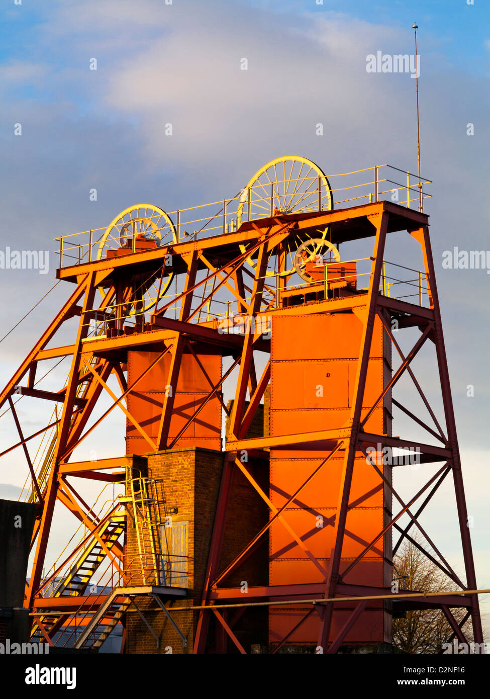 Winding wheel at Snibston colliery Coalville Leicestershire UK which ...