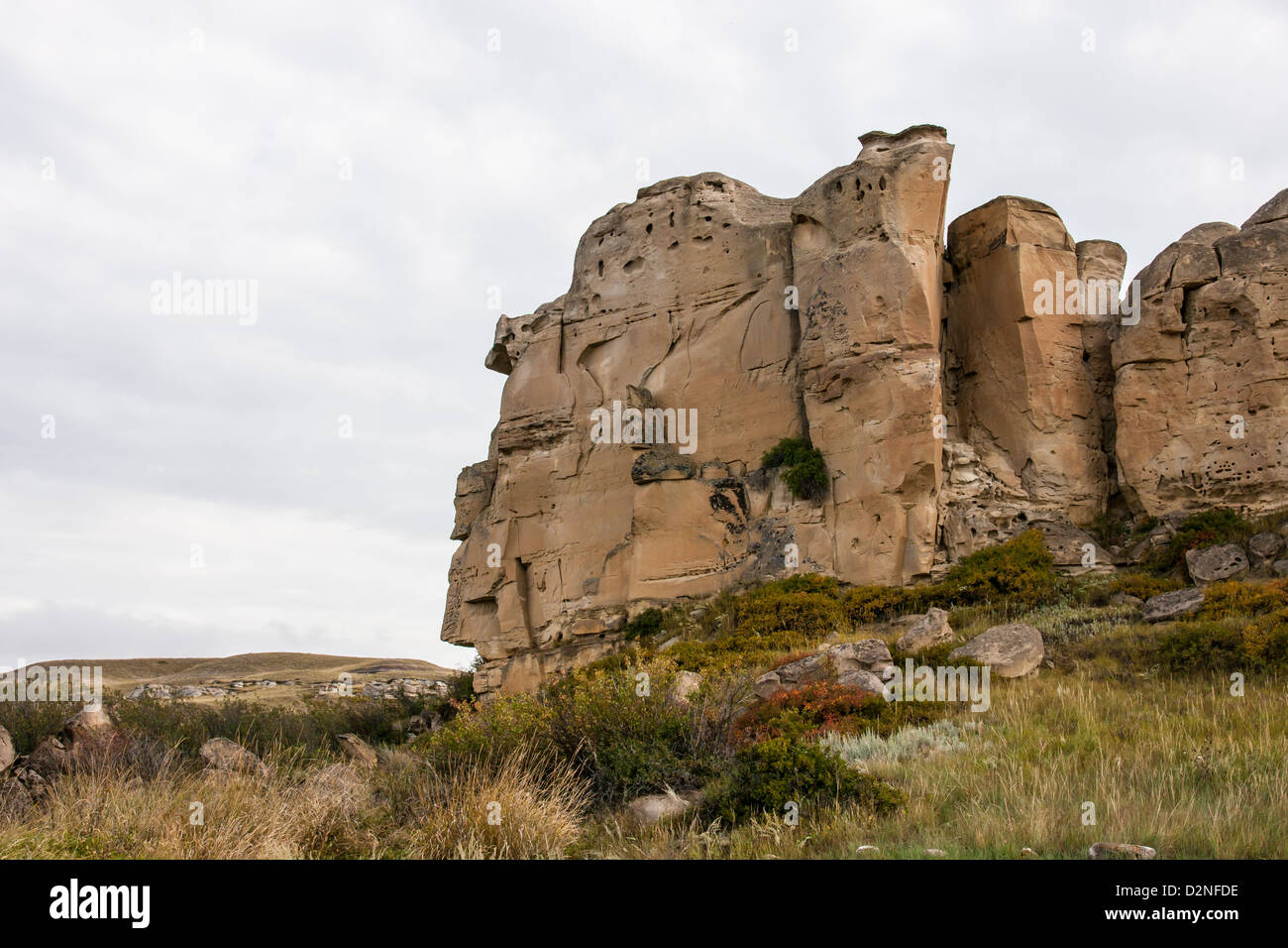 badlands rock formations, Writing on Stone Provincial Park, Alberta ...
