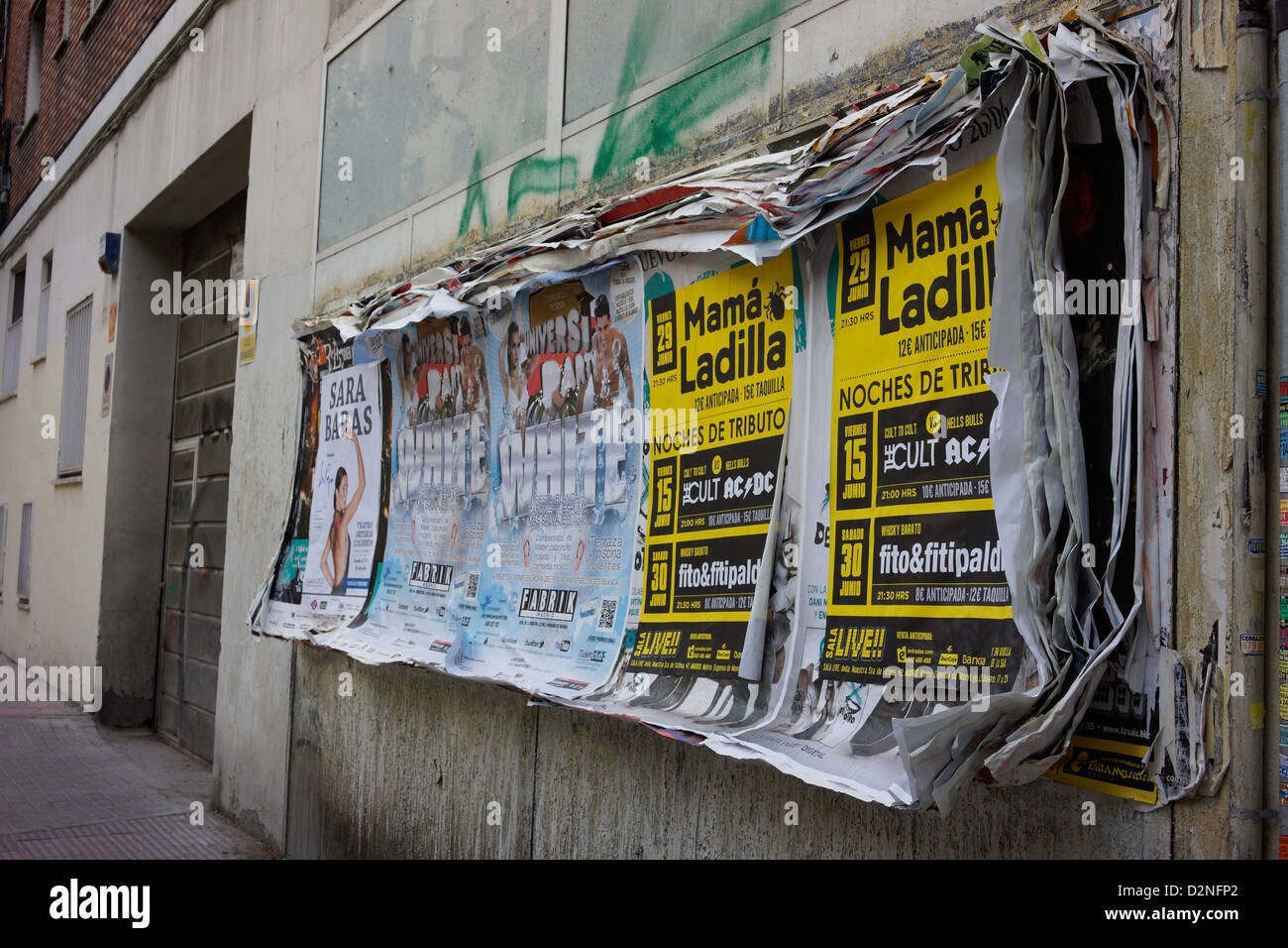 madrid advertising paper glue spain poster Stock Photo - Alamy