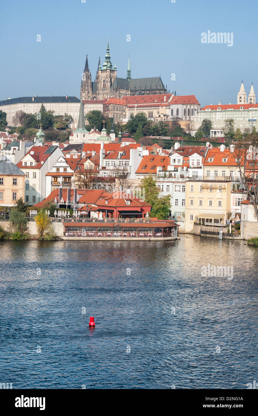 Prague Castle and Vltava River, Czech Republic Stock Photo - Alamy