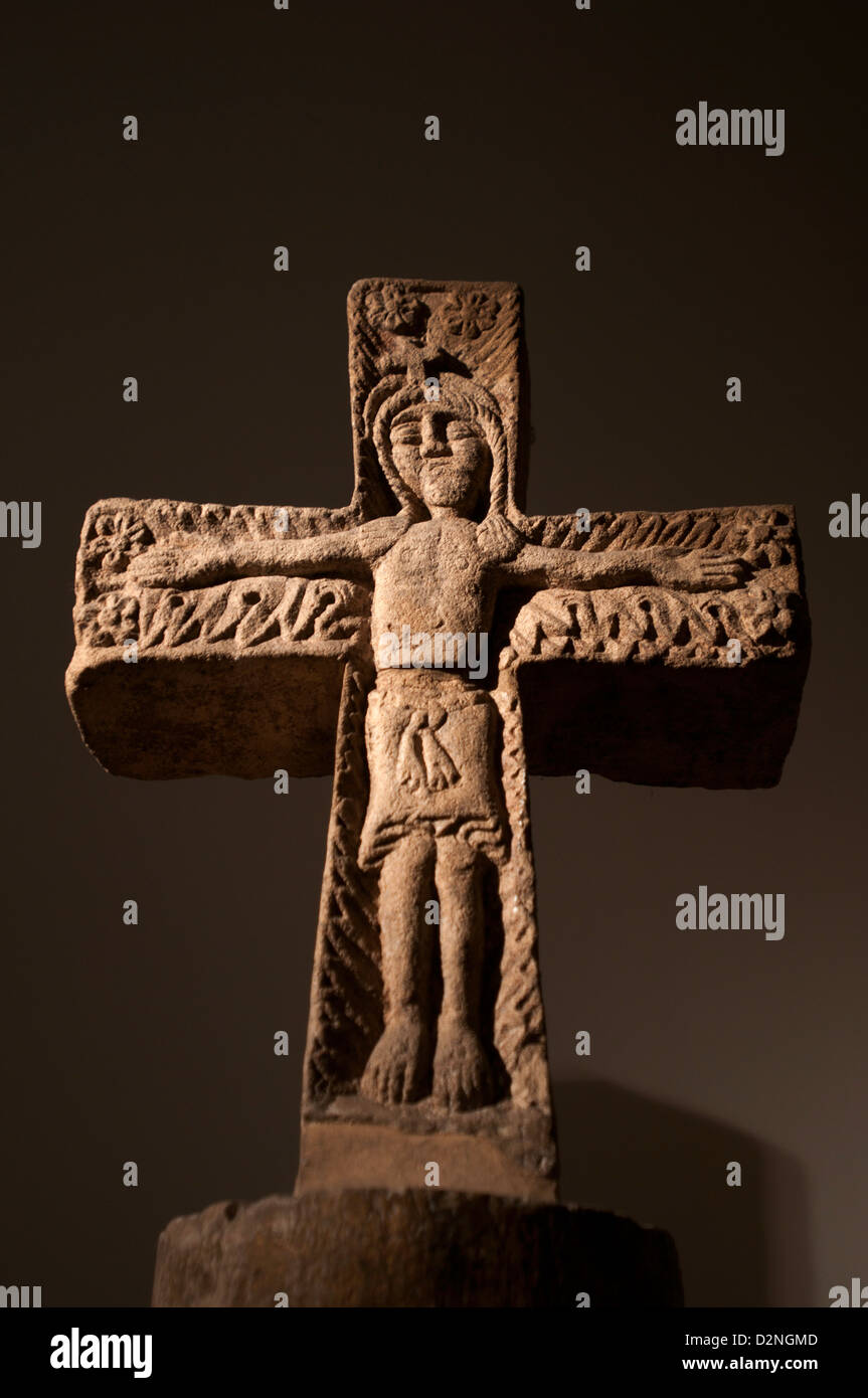 A middle age crucifix at Archaeological museum of Bologna - Italy Stock ...