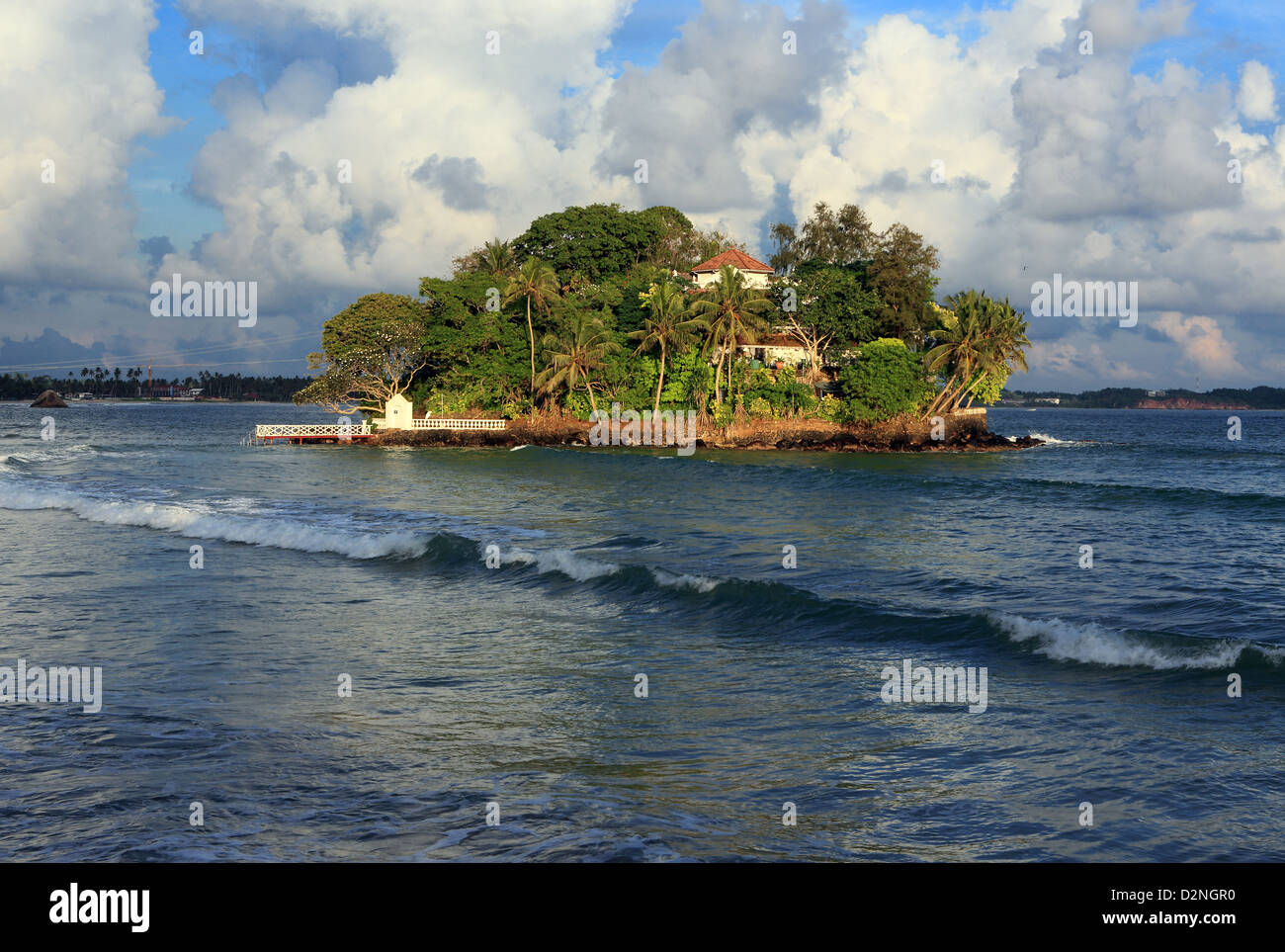 Taprobane Island in Weligama Bay on the Sri Lankan south coast. The ...