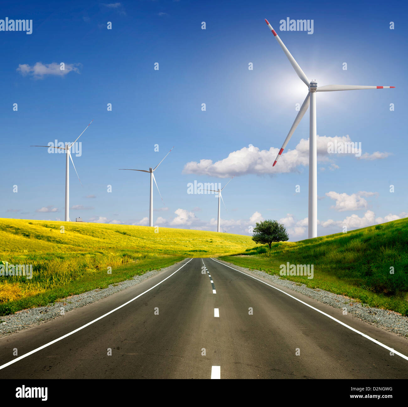 Wind turbine roadside hi-res stock photography and images - Alamy