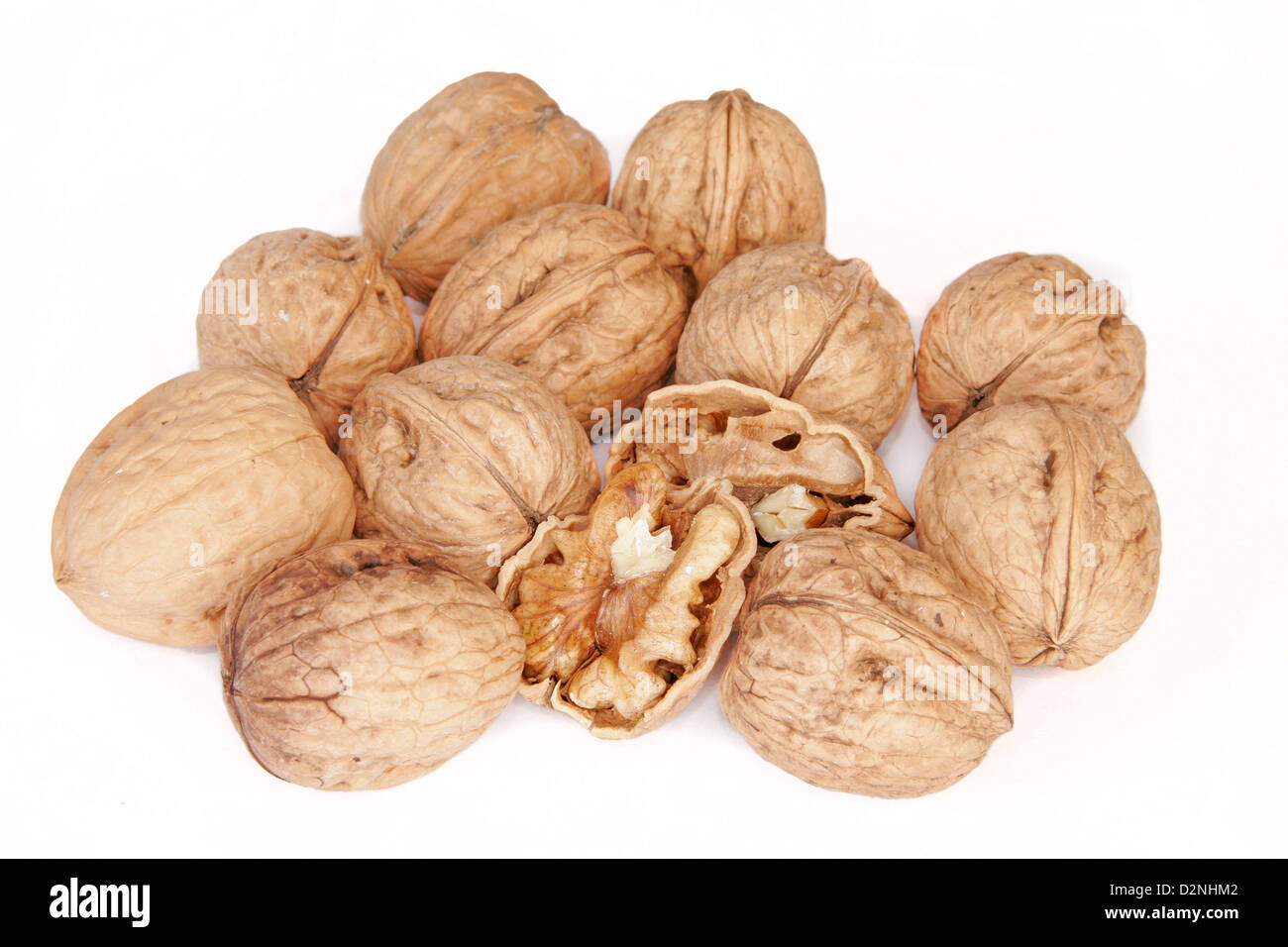 Wallnuts isolated on a white background Stock Photo - Alamy