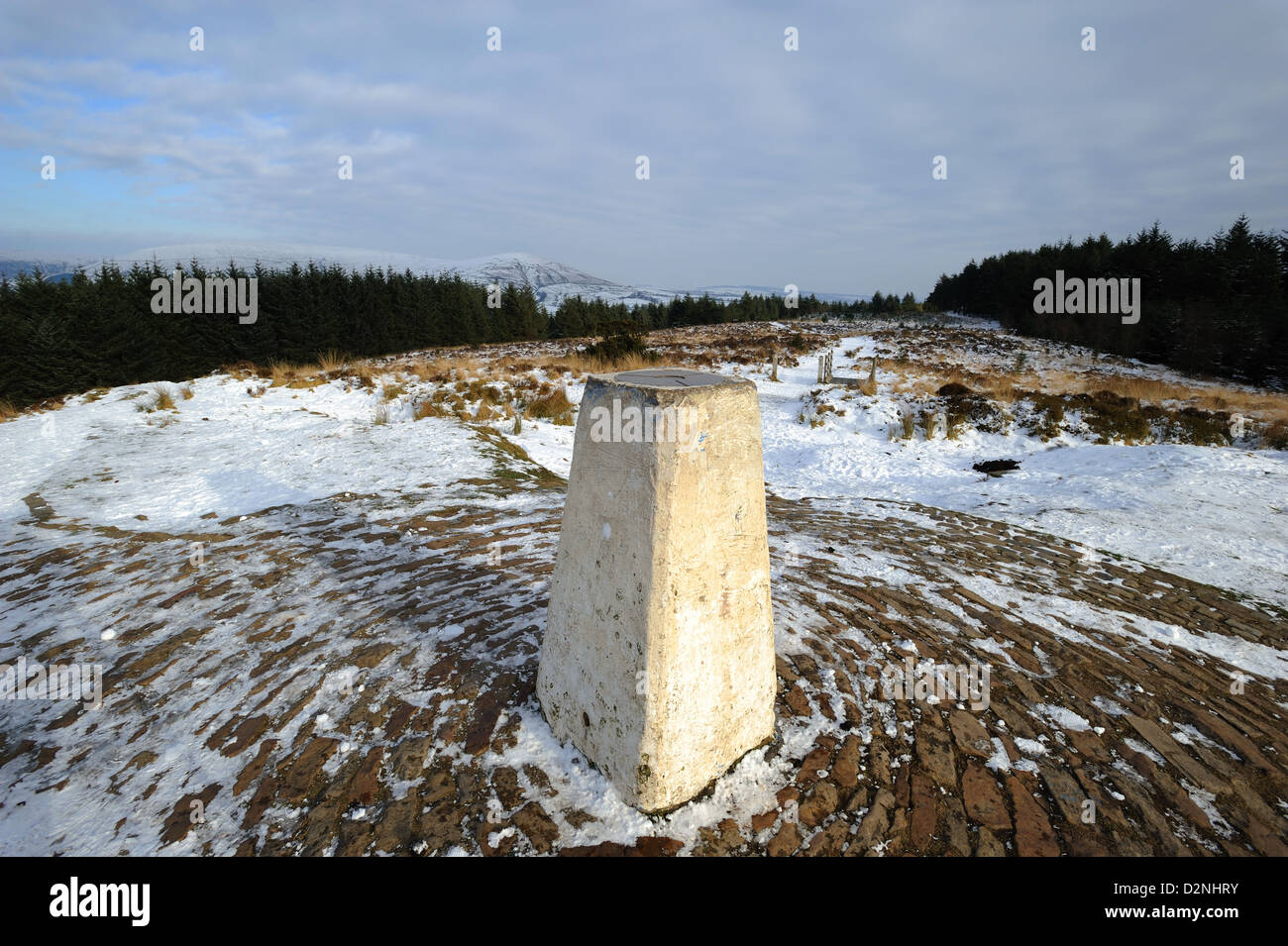 Beacon Fell Trig point on a winters day Stock Photo - Alamy