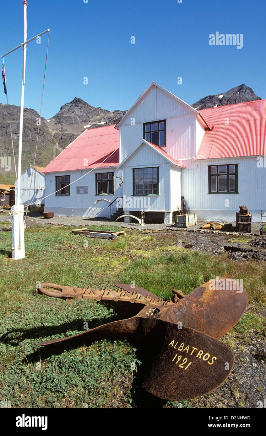 A brightly restored museum sparkles amid the rusty ruins of Grytviken ...
