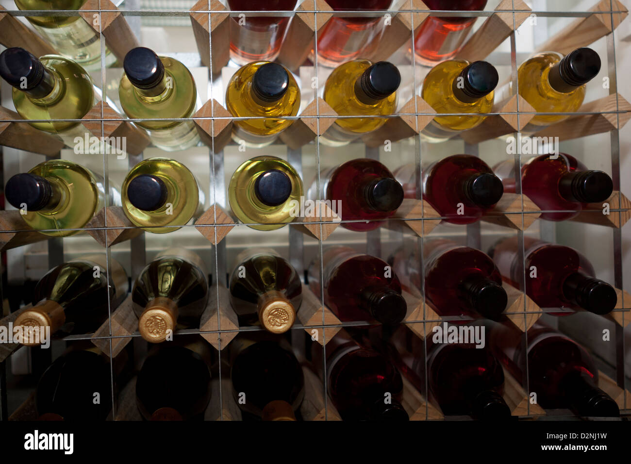 Row wine bottles home hi-res stock photography and images - Alamy