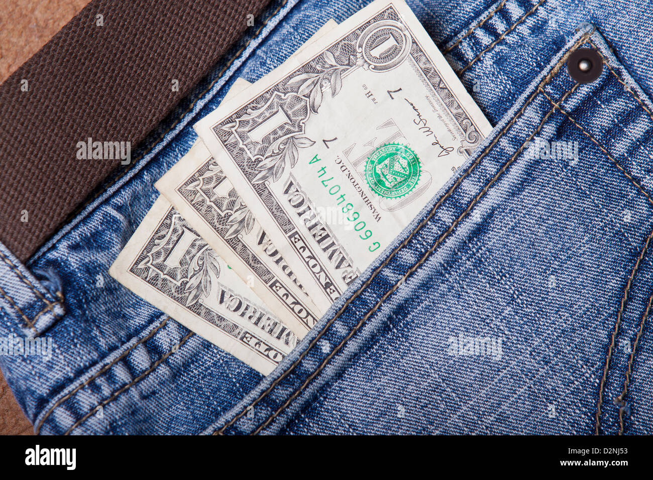 Money in Jean Pocket Stock Photo - Alamy
