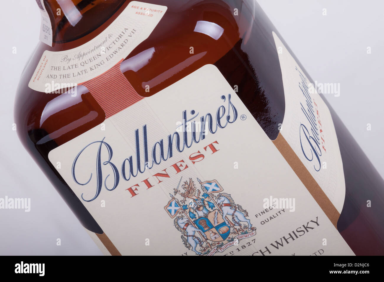 bottel of Ballantine's whisky on a white background Stock Photo - Alamy