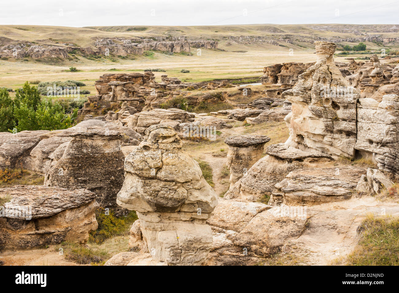 badlands rock formations, Writing on Stone Provincial Park, Alberta ...