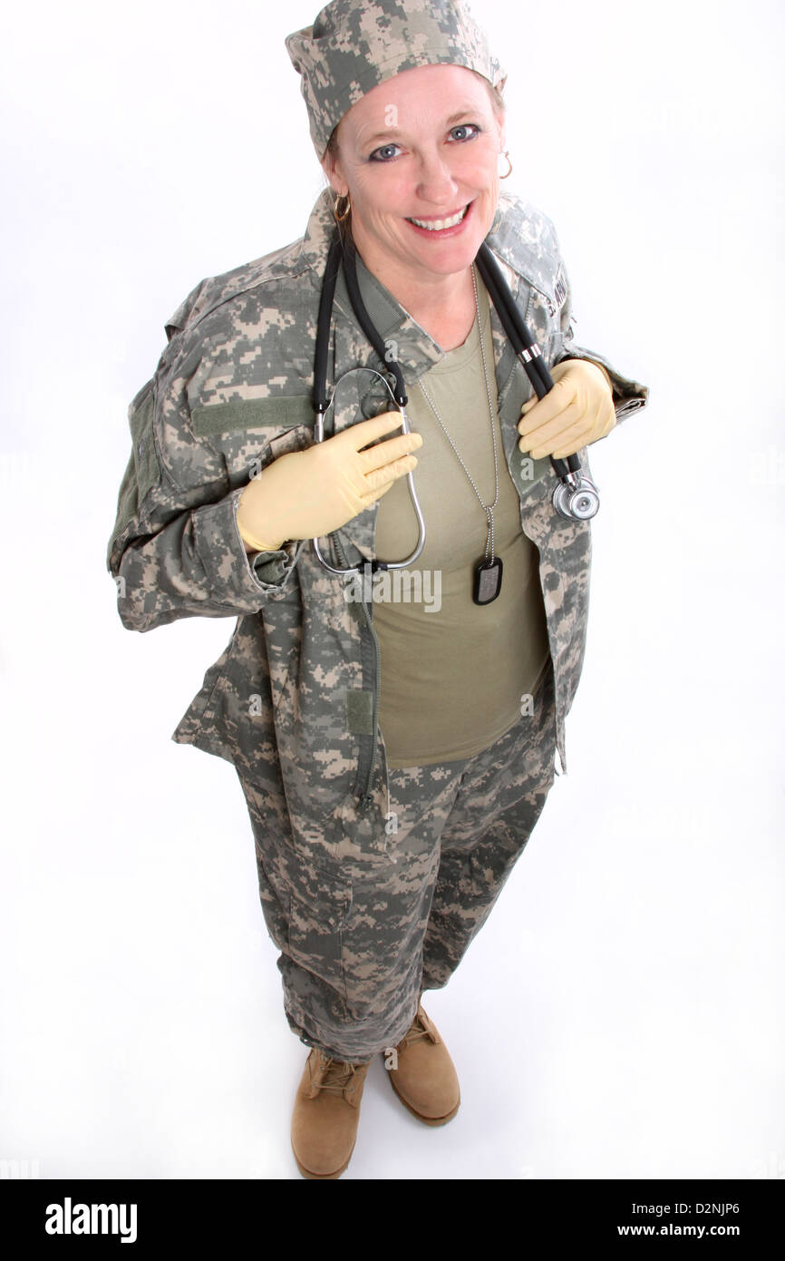 A military doctor with a stethoscope Stock Photo - Alamy