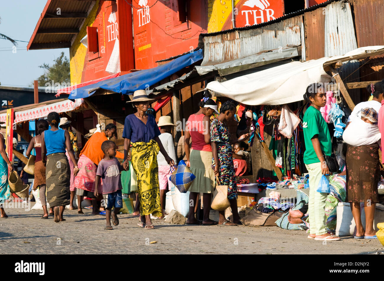 central market scene, fort dauphin (taolagnaro), madagascar Stock Photo ...