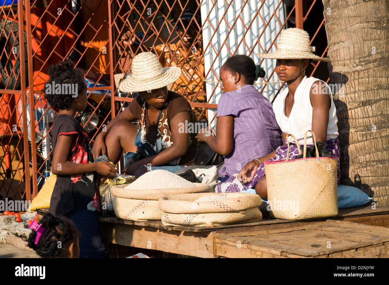 central market scene, fort dauphin (taolagnaro), madagascar Stock Photo ...