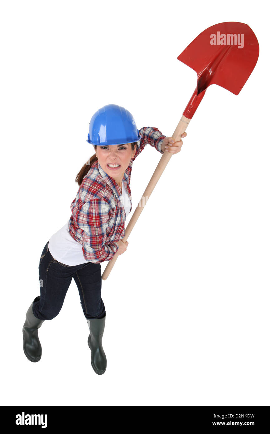 Female mason shovel hi-res stock photography and images - Alamy
