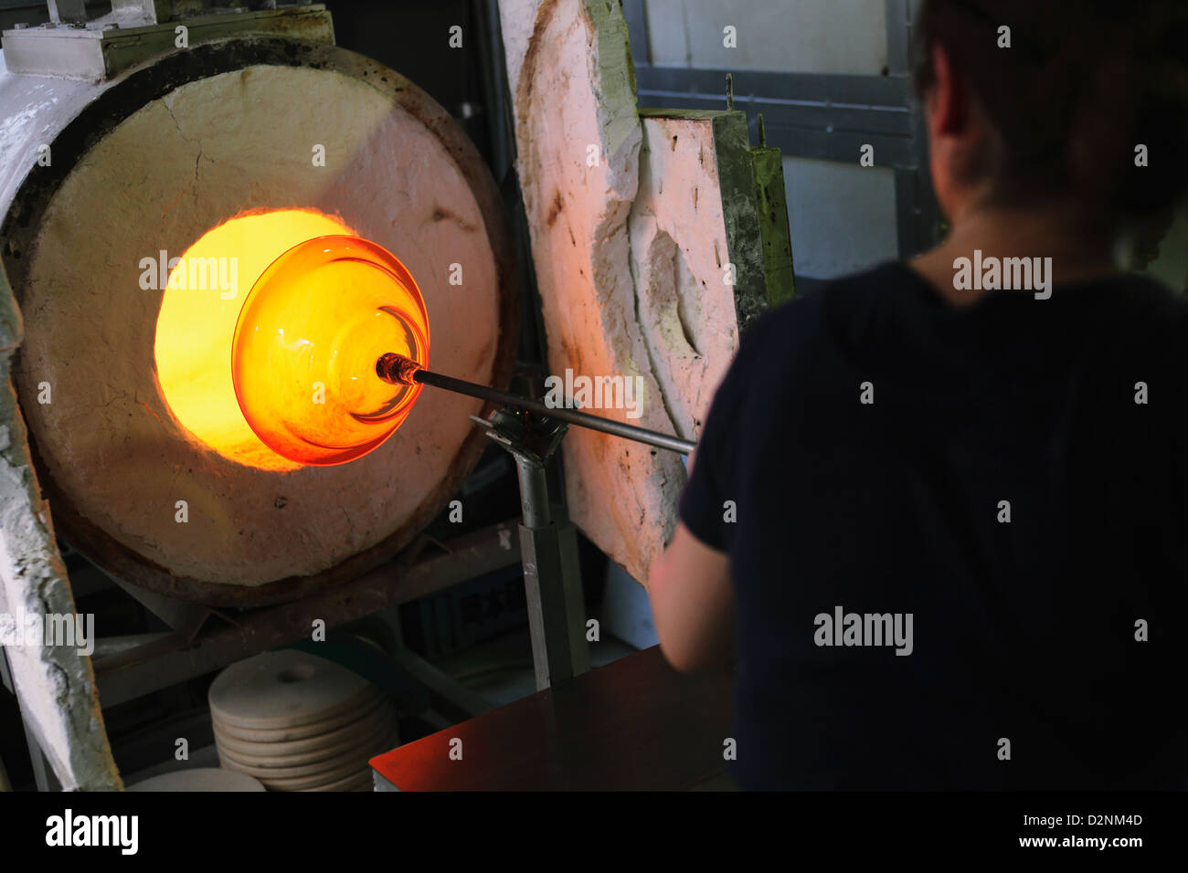 Glass blower at work Stock Photo - Alamy