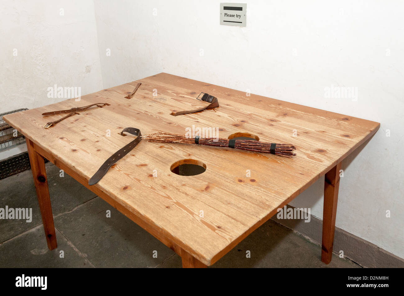 Scotland, Historic Inverary Jail, Wipping Table circa 19C, offenders ...