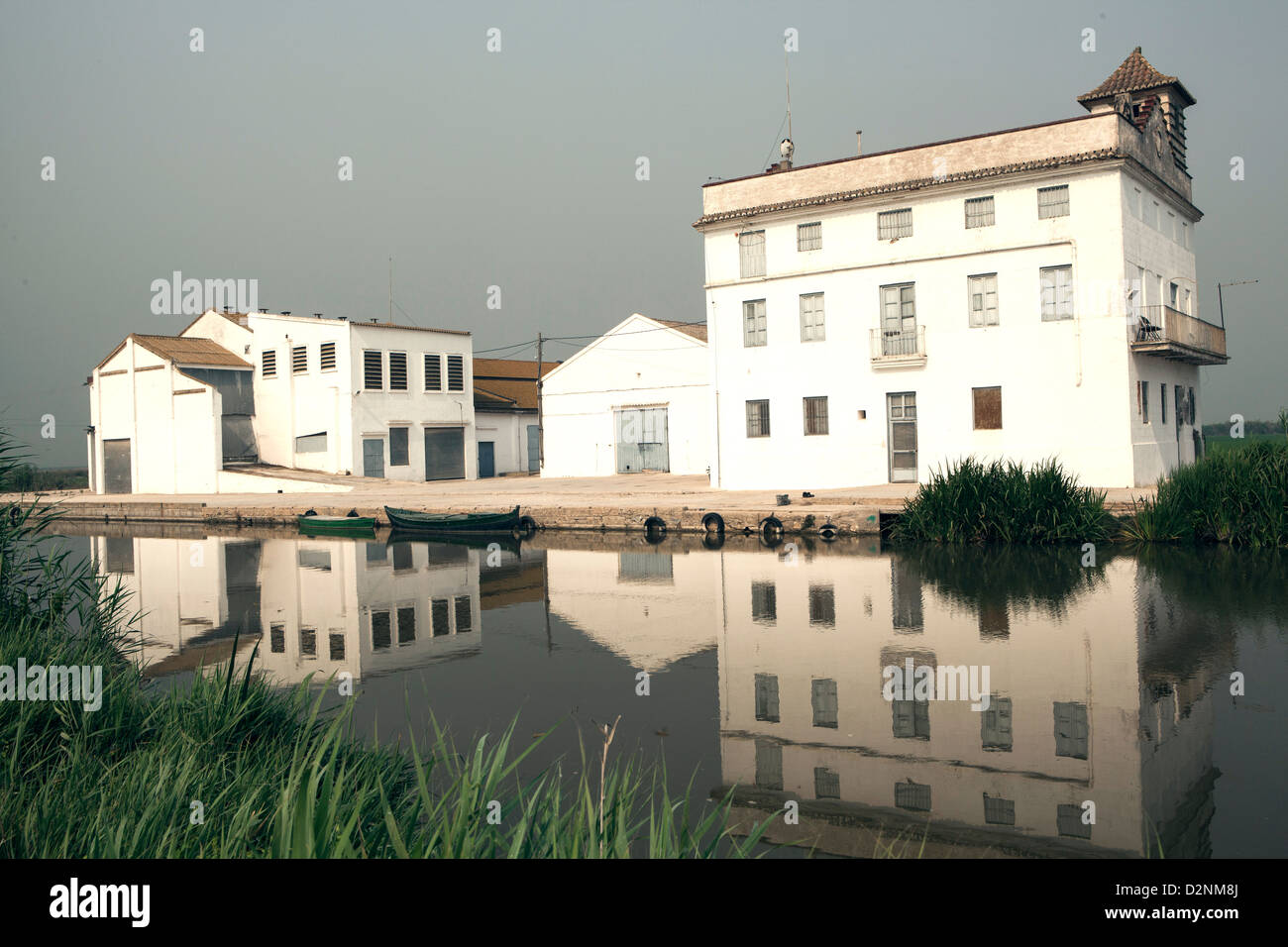 Typical architecture at La Albufera National Park, in Valencia, Spain ...
