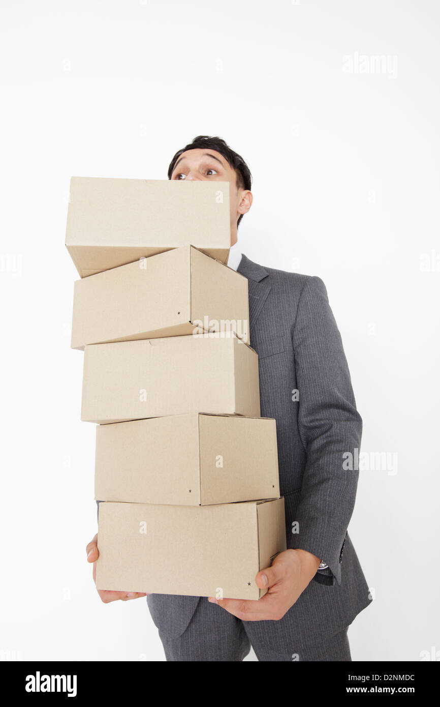 Cardboard boxes over white hi-res stock photography and images - Alamy
