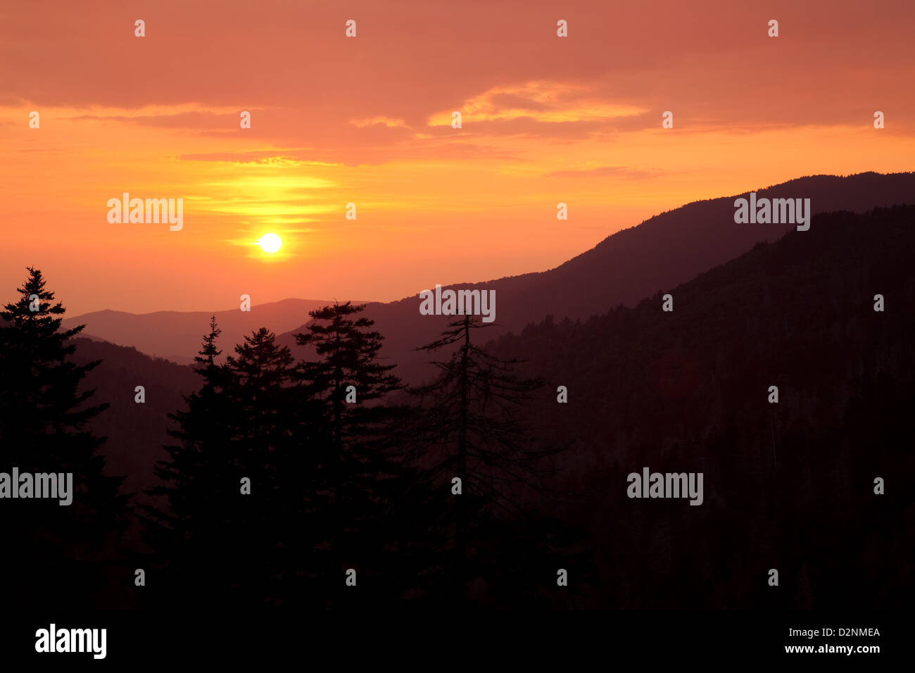 Sunset over the Great Smoky Mountains of Eastern Tennessee, A vacation ...