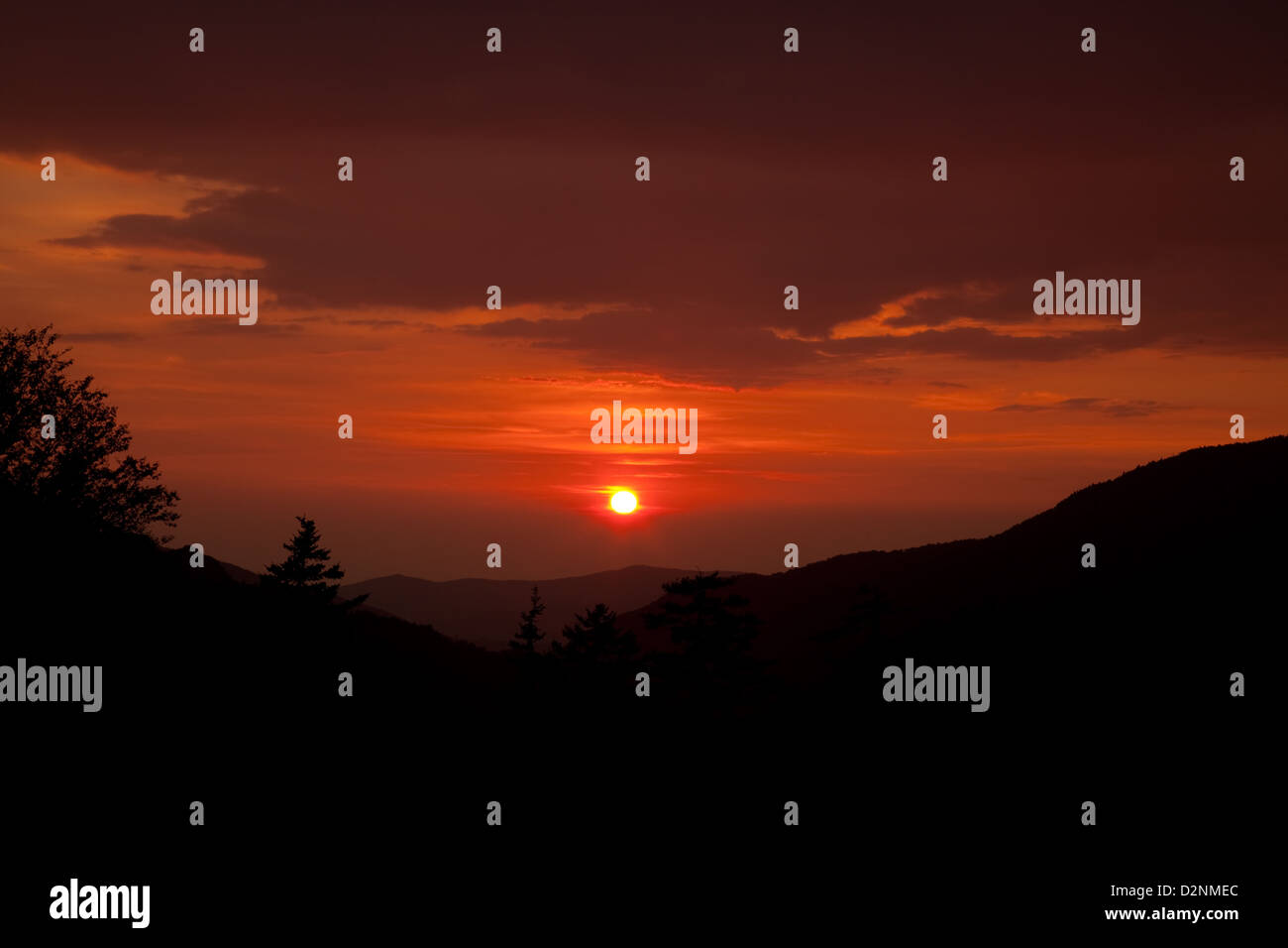 Sunset over the Great Smoky Mountains of Eastern Tennessee, A vacation ...
