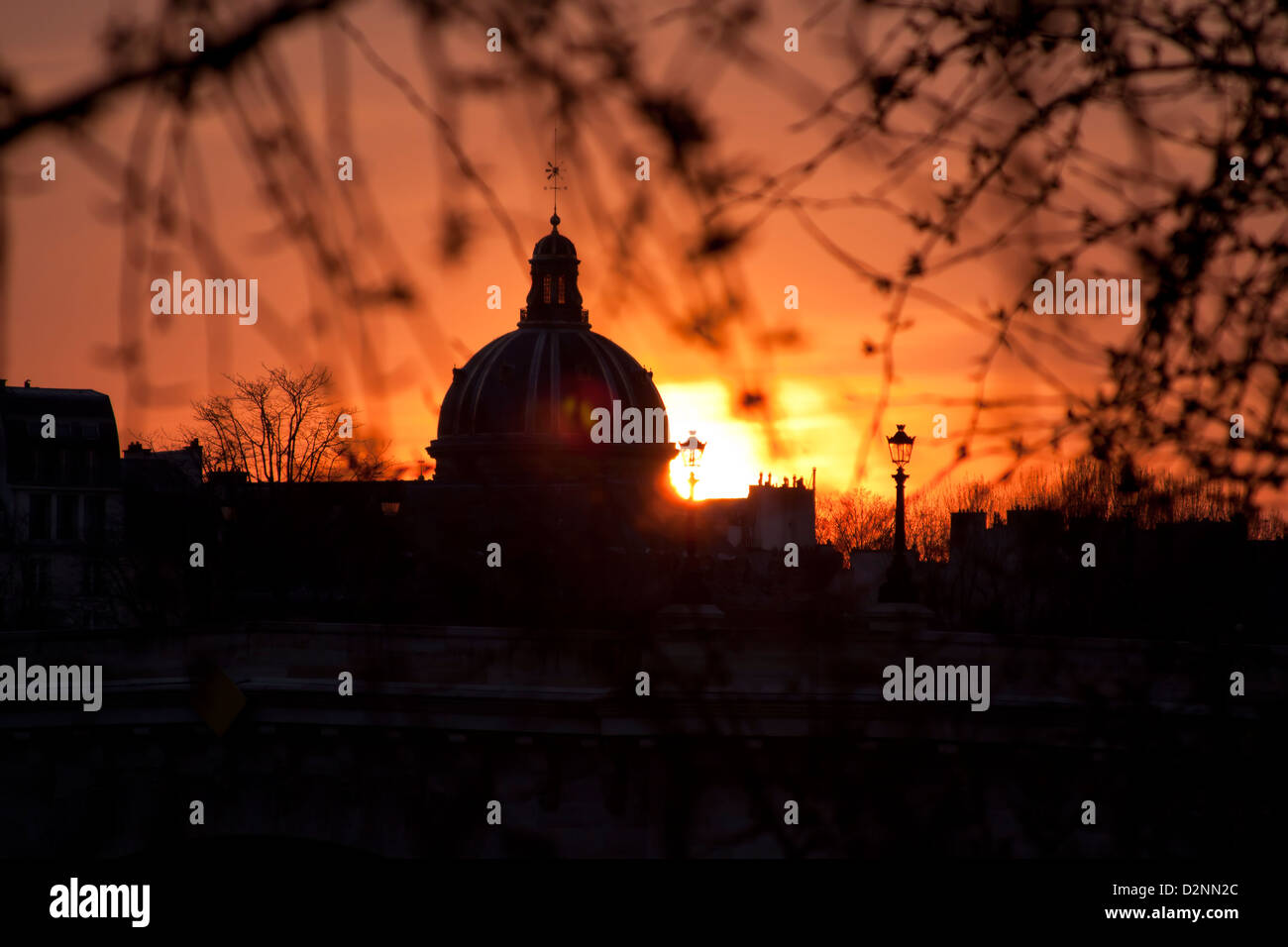 sunset in paris Stock Photo - Alamy