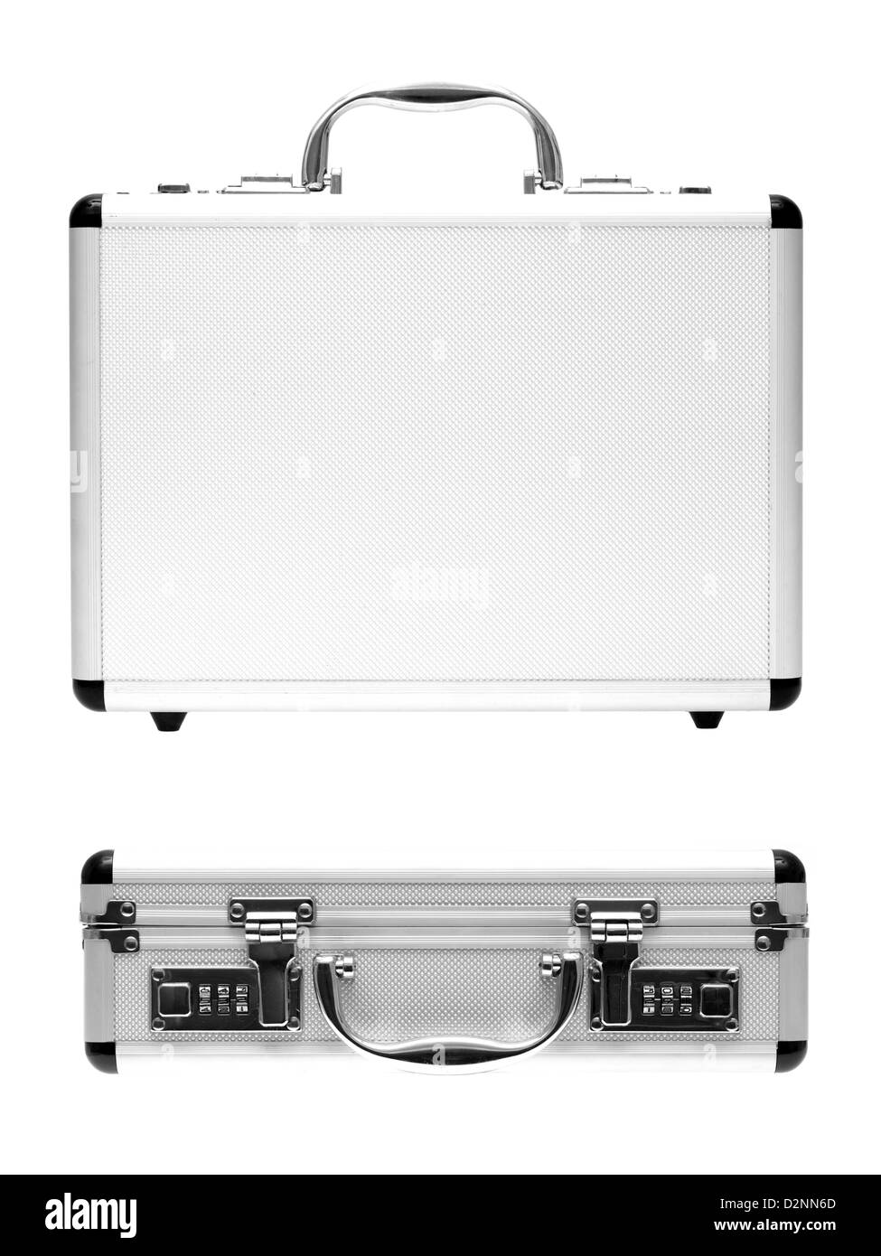A metal briefcase isolated against a white background Stock Photo - Alamy